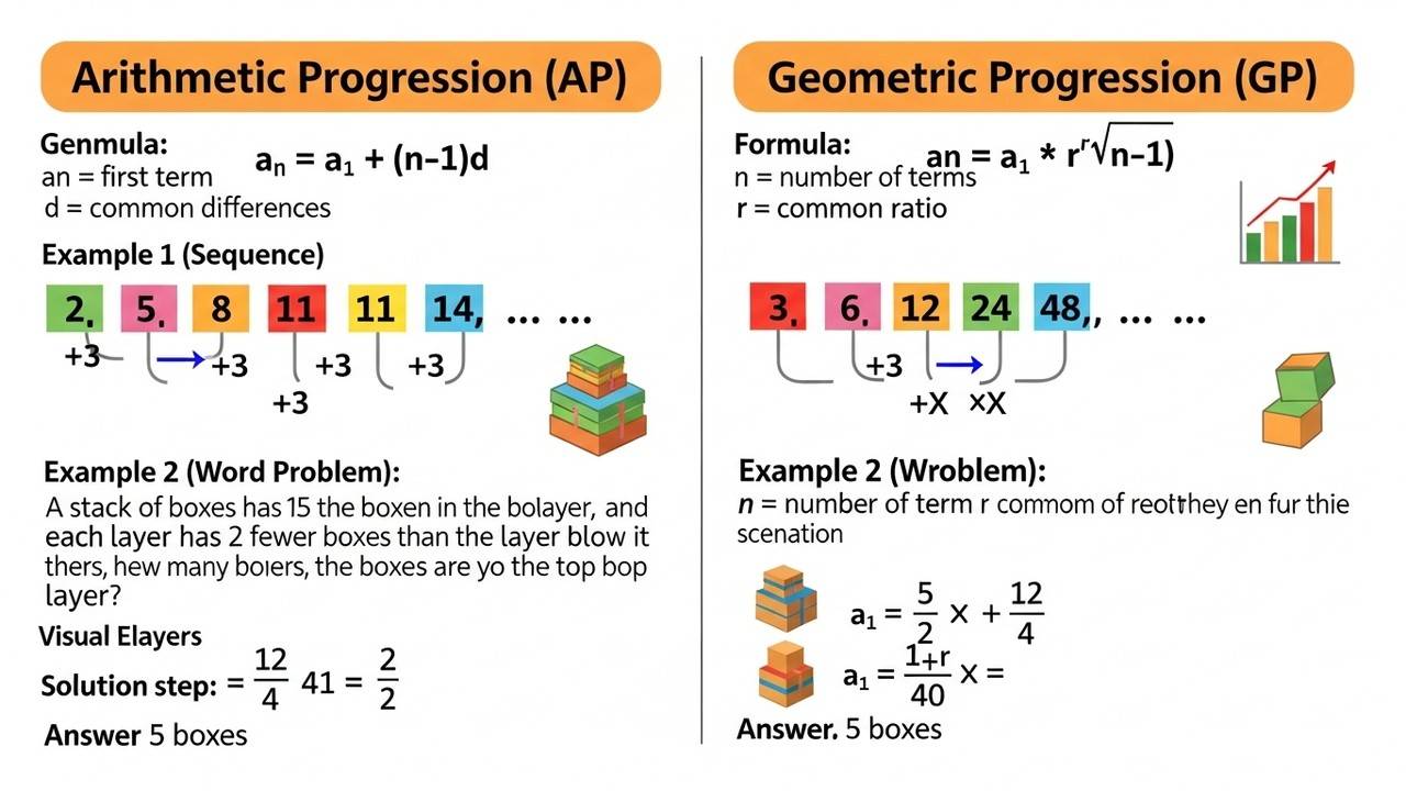Arithmetic and Geometric Progressions: Formulas and Examples